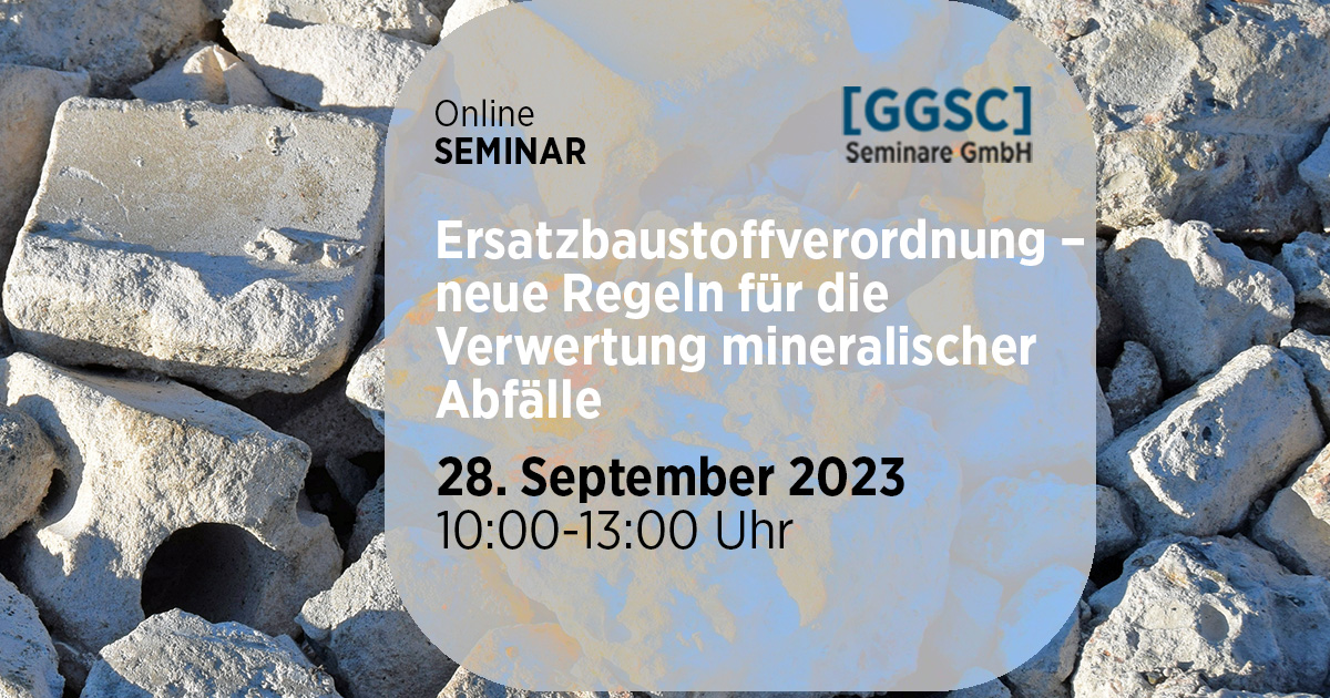 [GGSC] erläutert Berücksichtigung der Mantelverordnung bei laufenden ...